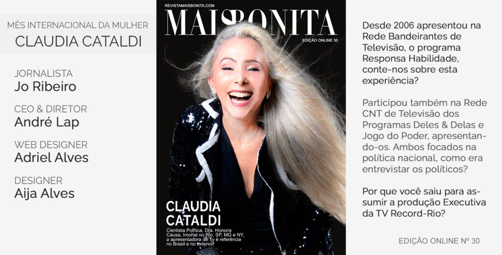 Claudia Cataldi é a capa Revista MaisBonita edição online 30